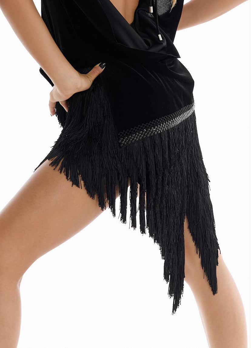 DUYQ Midnight Star Latin Tail Fringe Skirt – Professional Latin ...