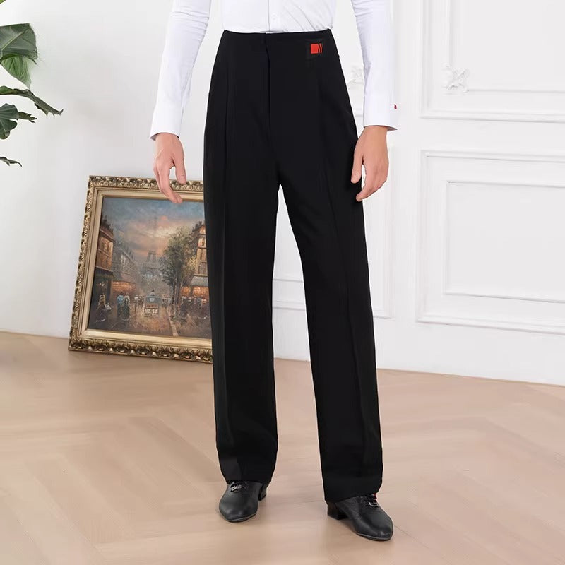 NY Fashion Men's Latin Ballroom Dance Pants Wide Leg Black Pocket Danc ...