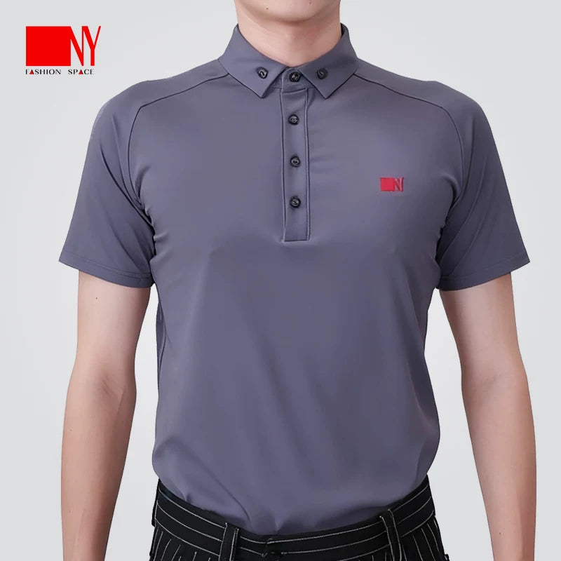 NY Fashion Men's Dance POLO Shirt Short Sleeve Top National Ballroom D ...