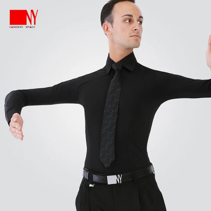 NY Fashion Men's Ballroom Practice Stretch Fabric Dance Shirt 16610S-A ...