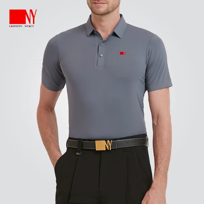 NY Fashion Men's Grey Polo Shirt Ballroom Dance Latin Dance Practice S ...