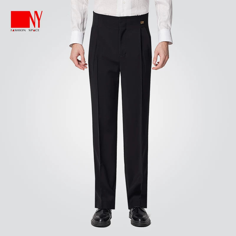 NY Fashion Men's Latin Ballroom Dance Practice Black High Waist Pants ...
